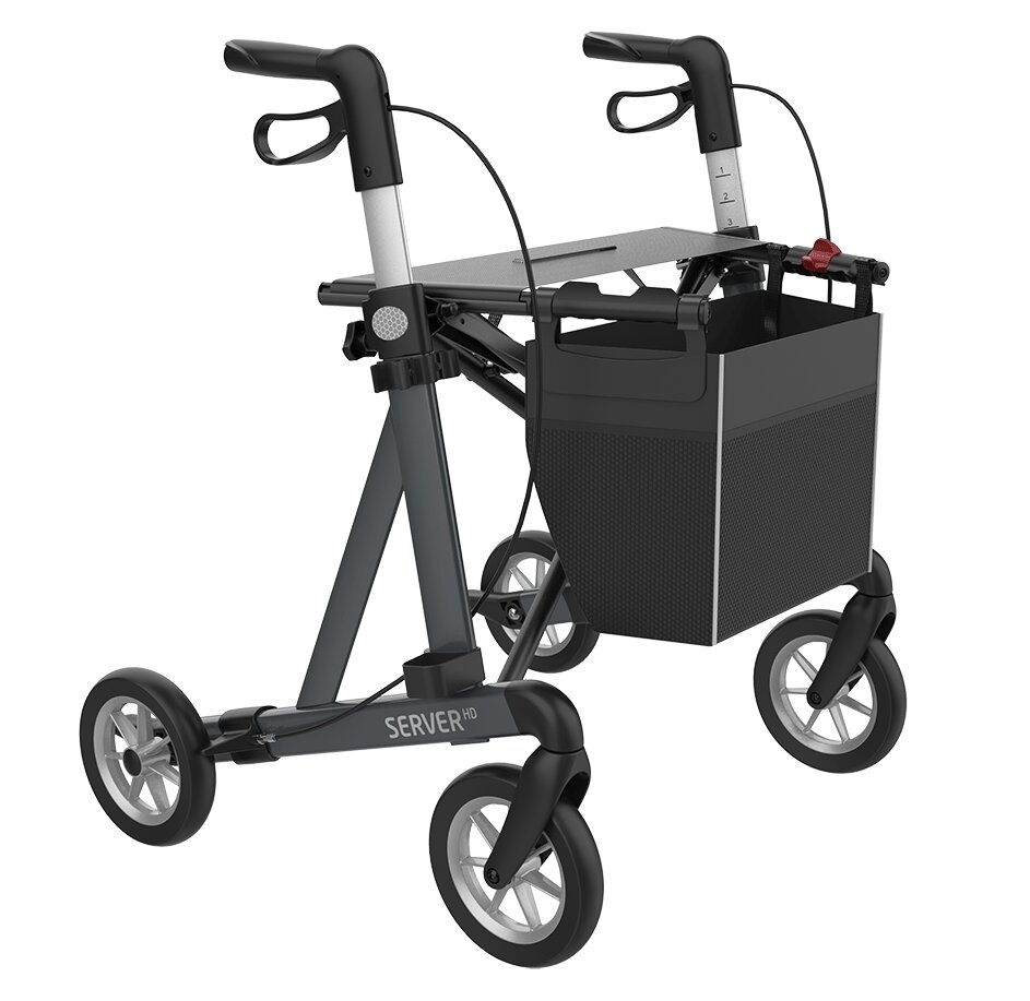 Rollator SERVER HD - Stabilität & Komfort für jede Größe